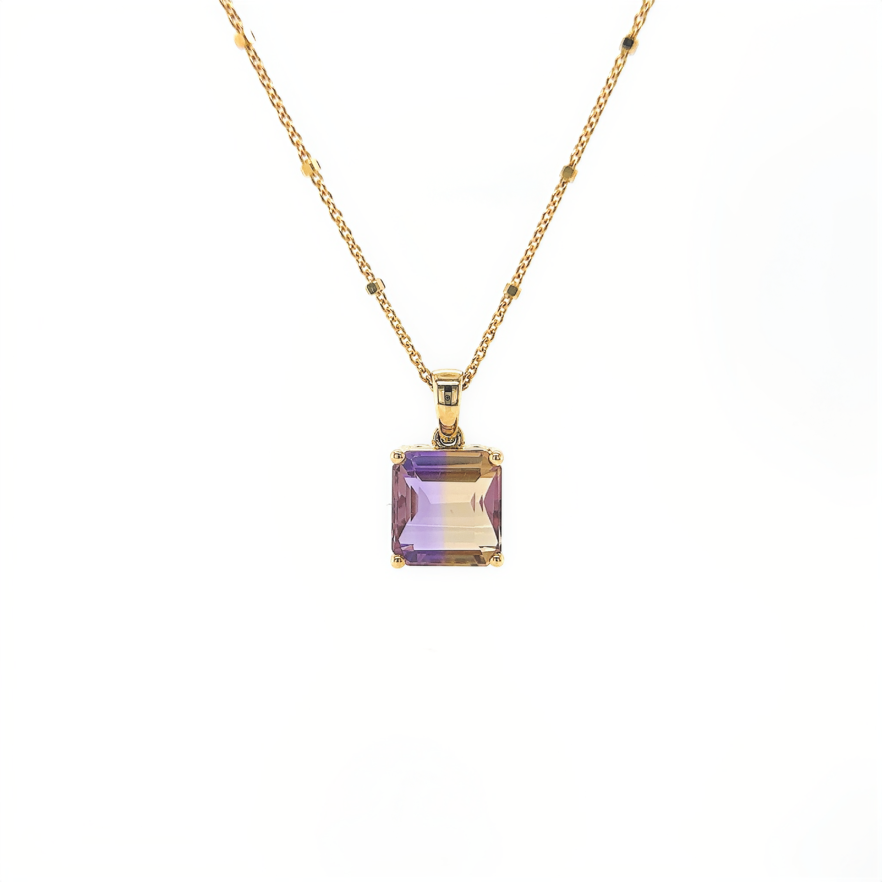 Yellow Gold Ametrine Claw Set Pendant – Gallerie Jewellery